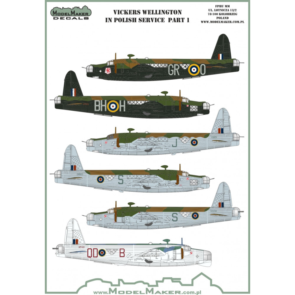 ModelMaker 1/48 D48131 Vickers Wellington Polish service part I ...