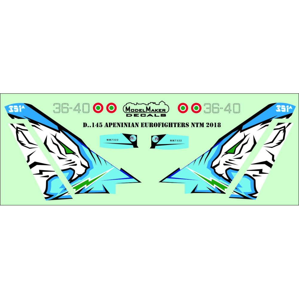 ModelMaker 1/48 D48145 Apeninian Eurofighters NTM 2018 Aircraft Decal ...