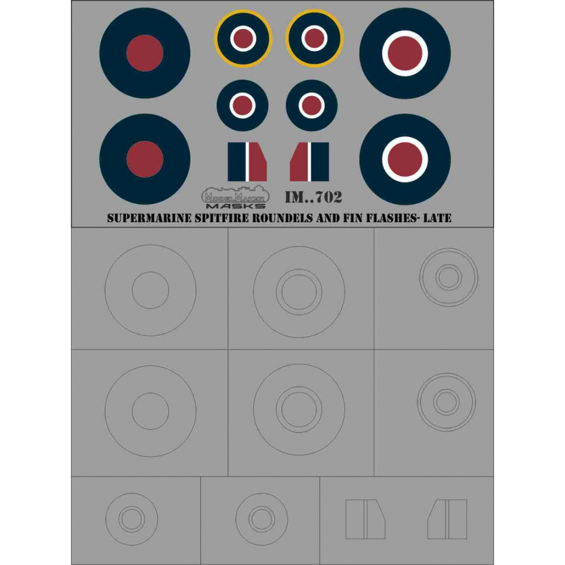 ModelMaker 1/48 IM48702 Supermarine Spitfire roundels and fin flashes ...