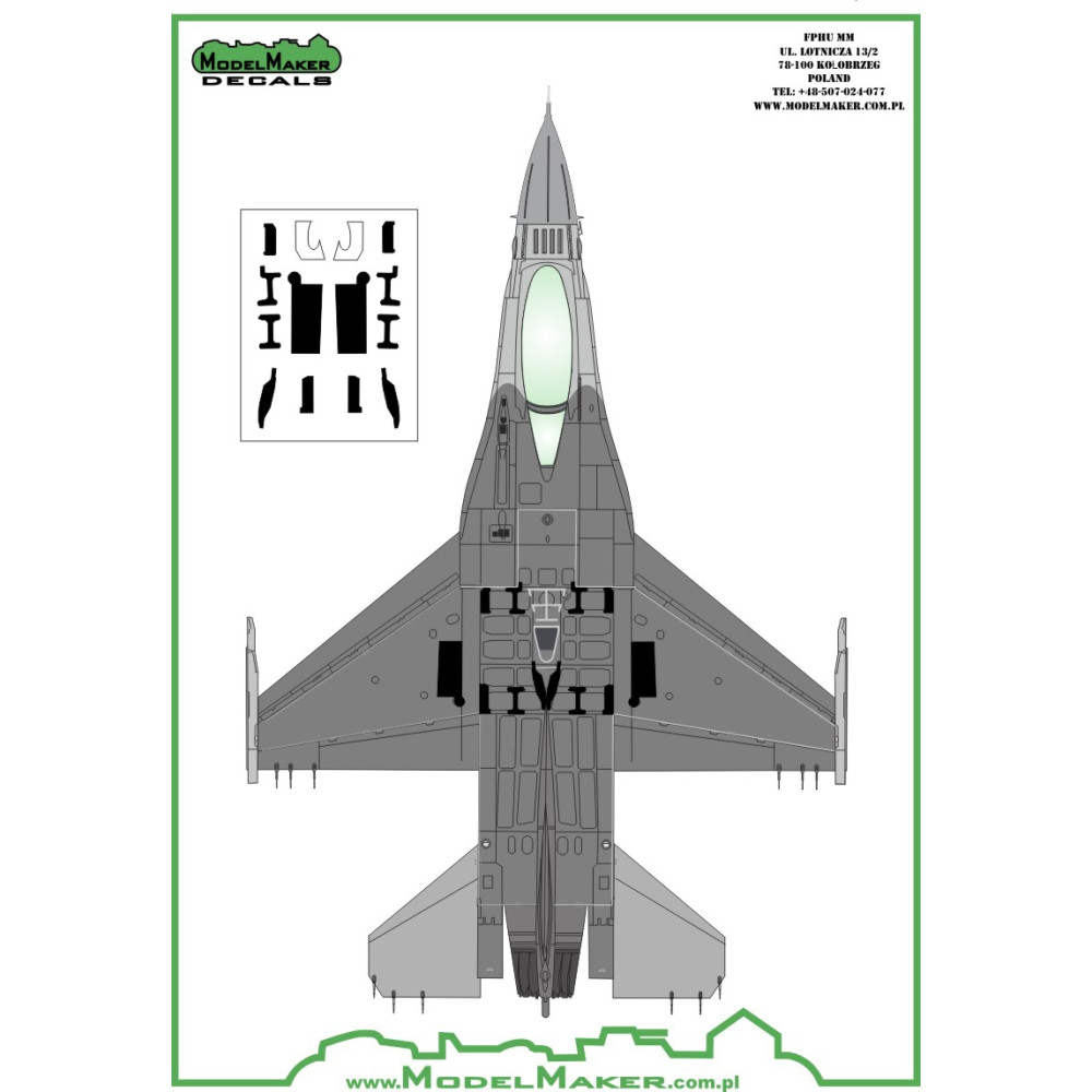 ModelMaker 1/72 CV72001 f-16a/b/c/d strengthening plates - vinyl ...