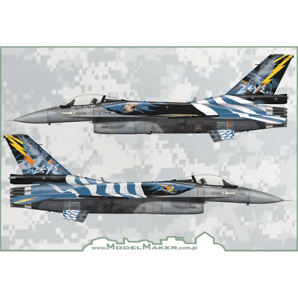 ModelMaker 1/72 D72120 Greek F-16C block 52 ZEUS decal+resin CFT +paraschute