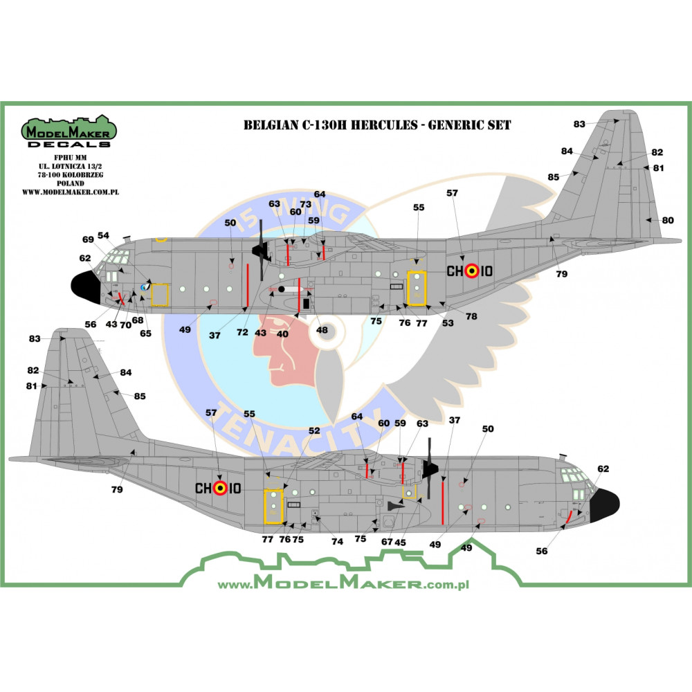 ModelMaker 1/72 D72189 Belgian C-130H Hercules - Generic set Aircraft Decal