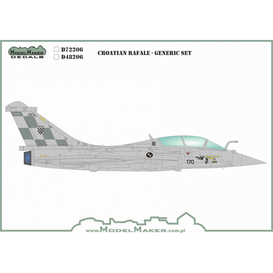 ModelMaker 1/72 D72206 Croatian Rafale - Generic set Aircraft Decal