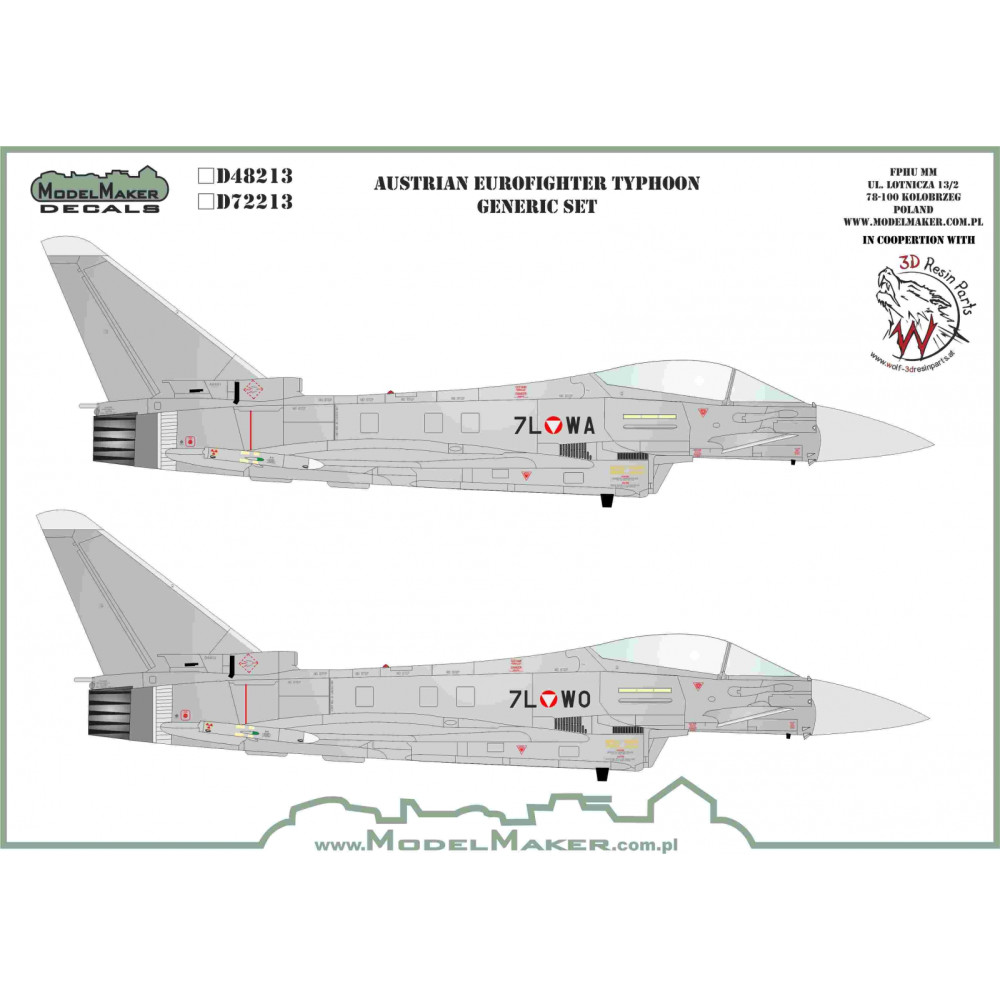ModelMaker 1/72 D72213 Austrian Eurofighter Typhoon generic set ...