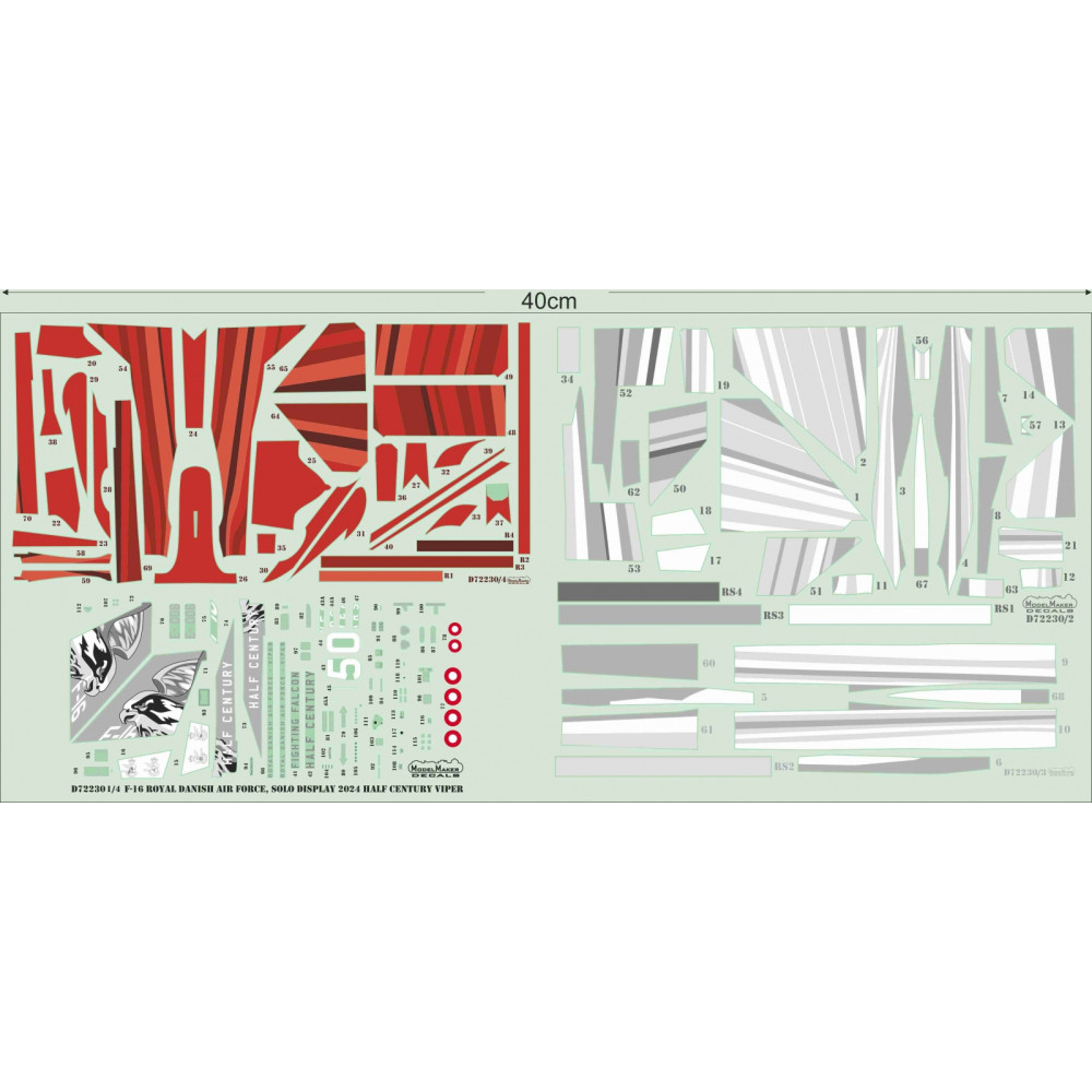 ModelMaker 1/72 D72230 F-16 Royal Danish AF Solo Display 2024 Half ...