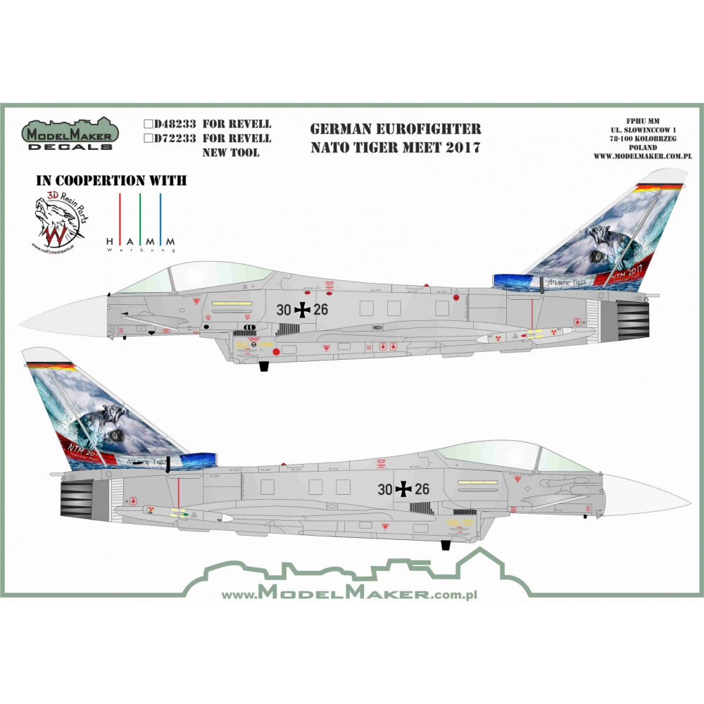 ModelMaker 1/72 D72233 German Eurofighter NATO Tiger Meet 2017 Aircraft ...
