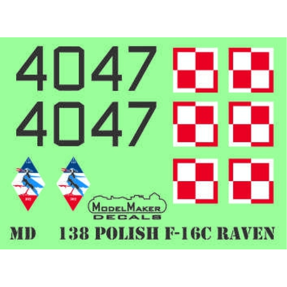 ModelMaker 1/72 MD72138 Polish F-16C RAVEN 100th Anniversary Polish AF ...
