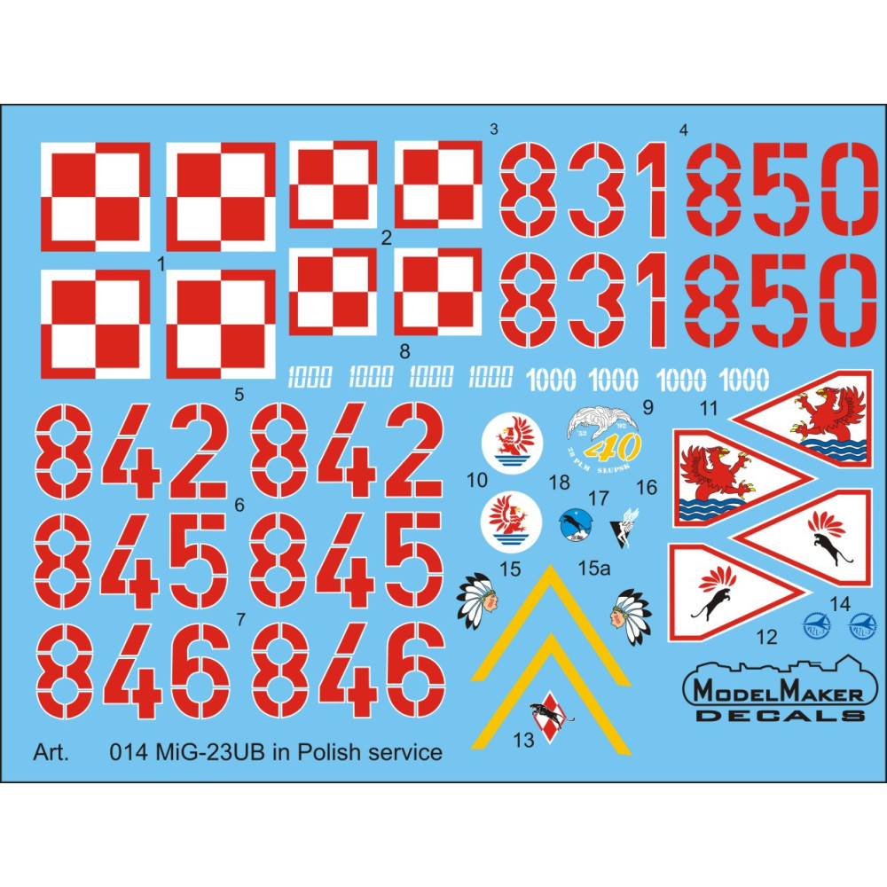 ModelMaker 1/72 MiG-23UB in Polish service Aircraft Decal