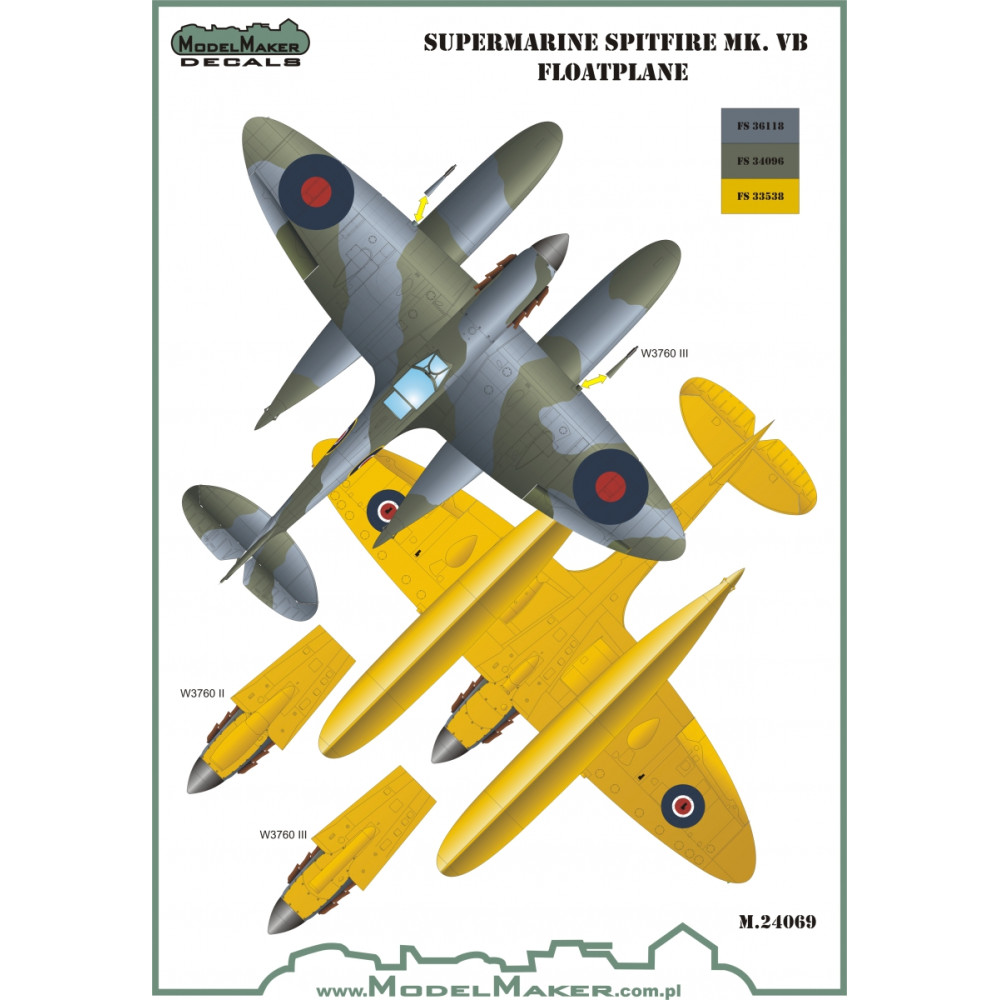 ModelMaker 45681 MD24068 Spitfire Floatplane Masks fot 1/24 Trumpeter ...